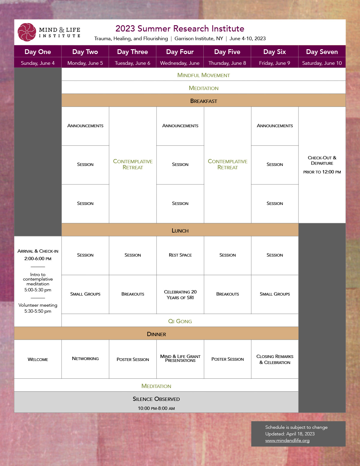 2023 Summer Research Institute - Mind & Life Institute
